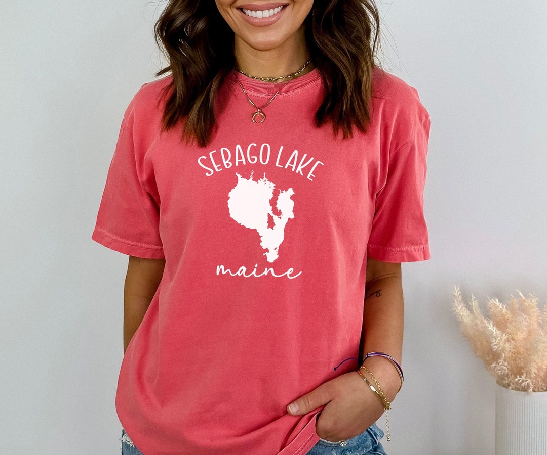 Sebago, Lake, Map, Comfort Colors, Unisex, T-shirt, Shirt, Tee, Maine ...