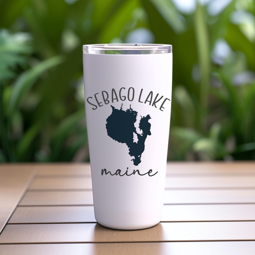 Sebago, Lake, Map, Cup, Mug, Tumbler, 20oz, Hot, Cold, Coffee, Souvenir ...