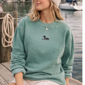 LOON Comfort Colors Embroidered Centered Sweatshirt Loons Unisex ...