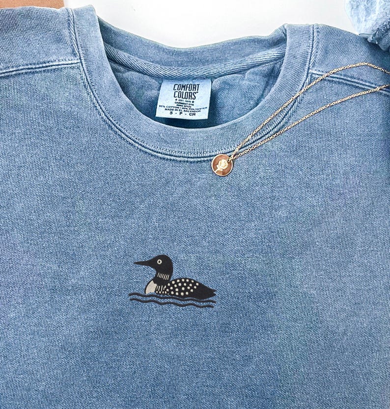 LOON Comfort Colors Embroidered Centered Sweatshirt Loons Unisex ...