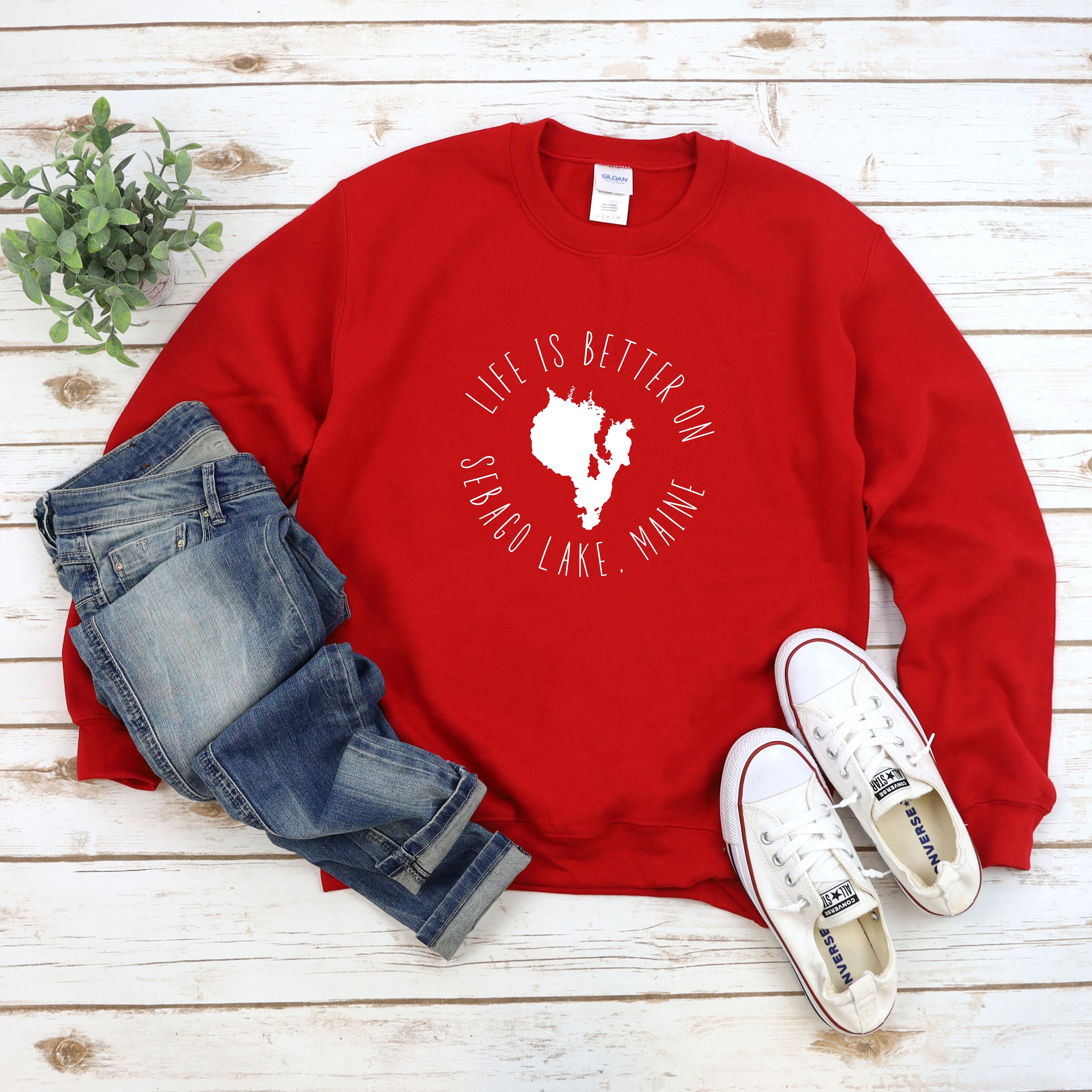 SEBAGO, Maine, Lake, Family Matching, Sweatshirt, Gift, Camp, Cabin ...