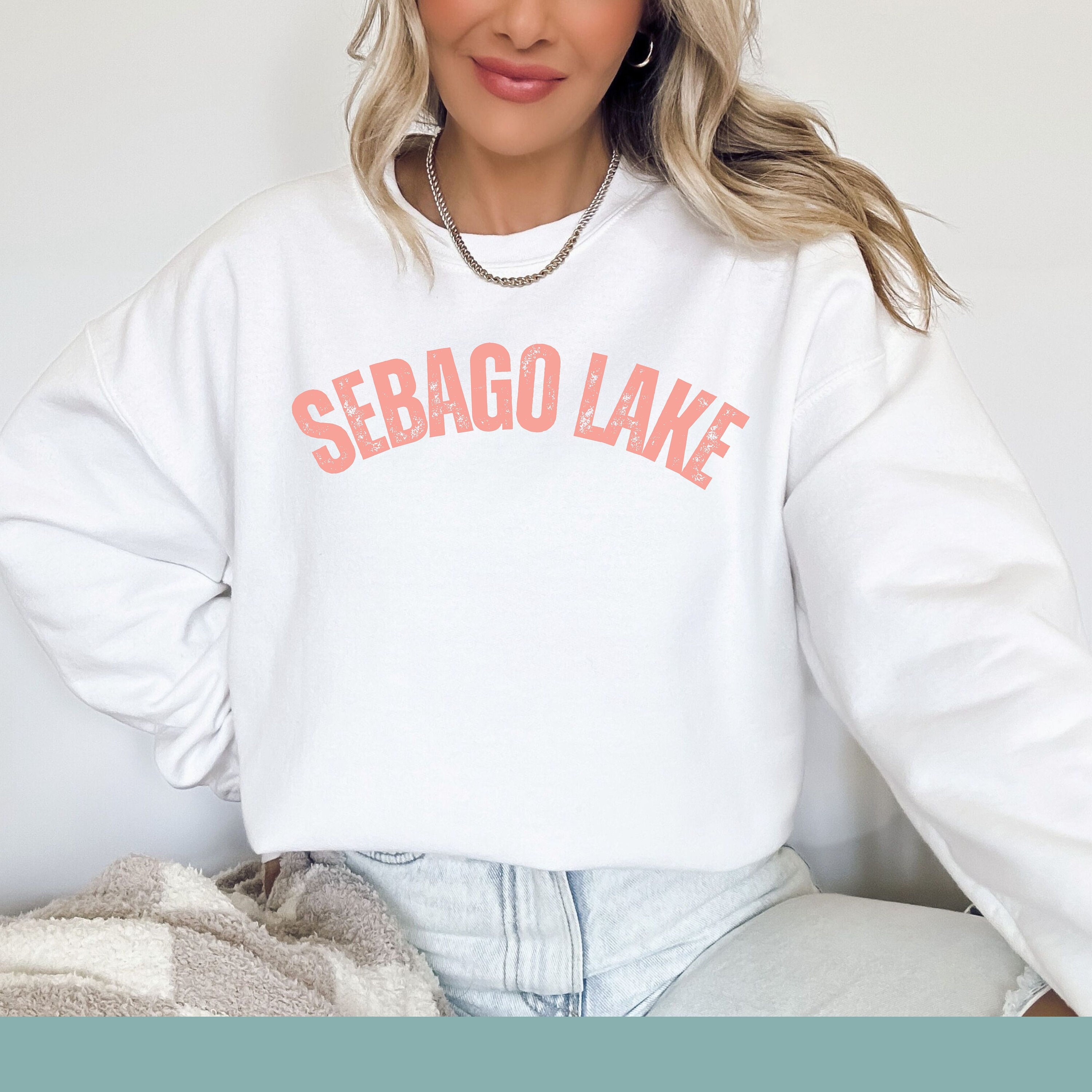 Sebago, Lake, Maine, Rough, Rustic, Vintage, PINK, Block, Text, Heavy ...