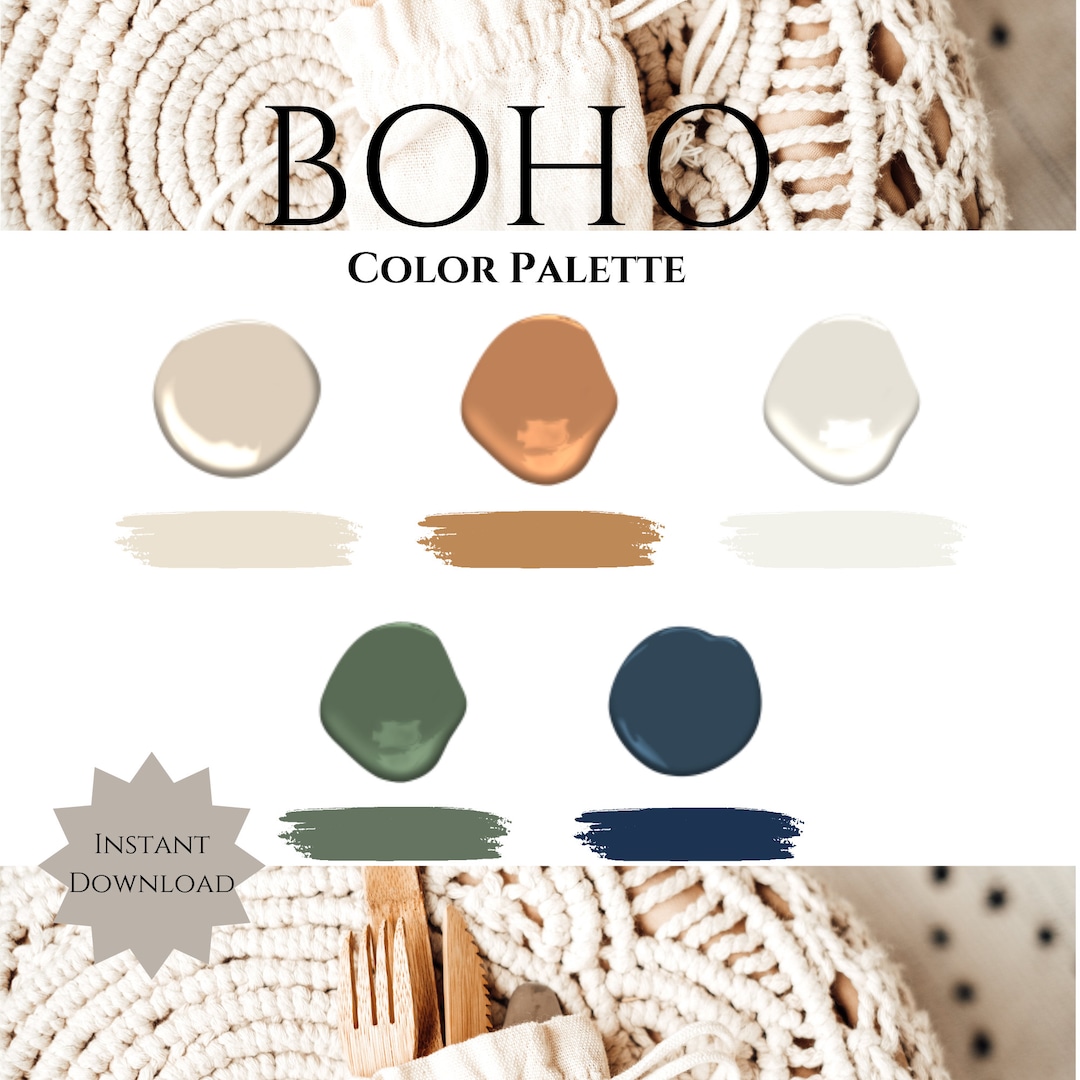 Boho Paint Color Palette Paint Scheme Earthy Sherwin Williams Warm ...