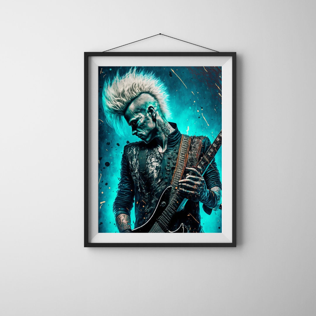 Rebel Yell - Billy Idol Inspired Cyberpunk Guitarist Digital Art, Punk ...
