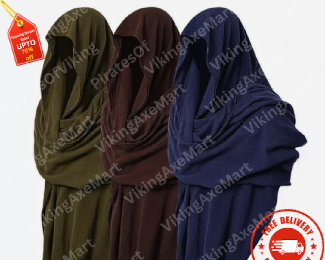 Medieval Wizard Hooded Scarf Renaissance Viking Witch Cloak - Etsy