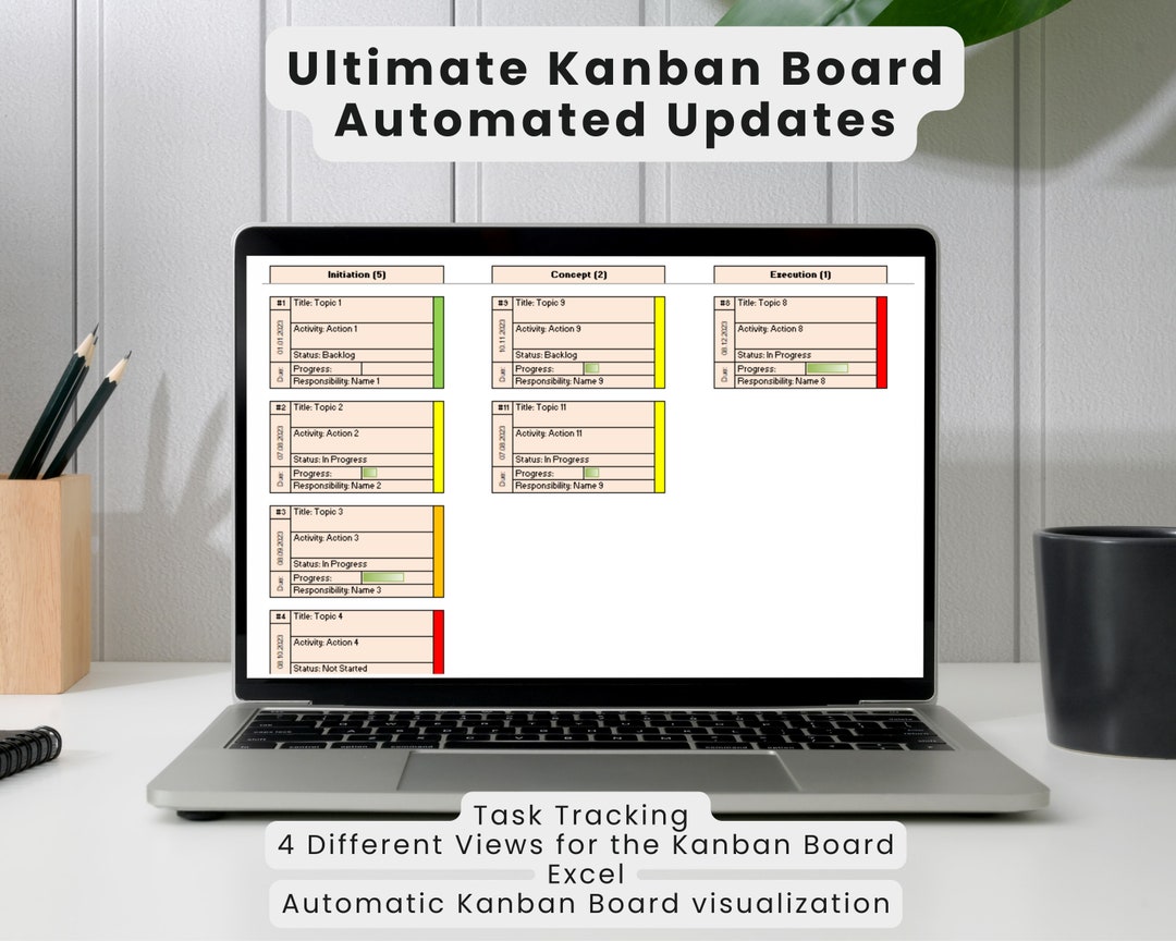 Ultimate Kanban Board | Automated Visualization| Task Tracking | Excel ...