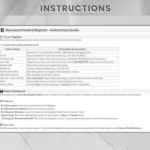 Document Control Register Excel Template With Automated Dashboard ...