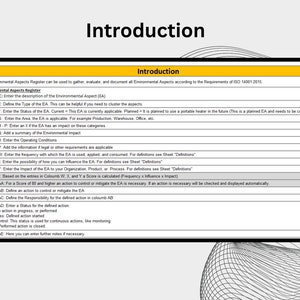 Environmental Aspects Register | ISO 14001 | Excel | 50 Examples - Etsy