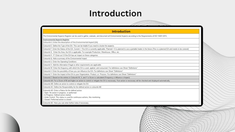 Environmental Aspects Register | ISO 14001 | Excel | 50 Examples - Etsy
