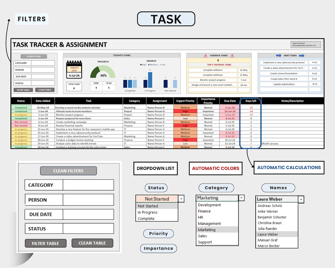 Task & Assignment Tracker| Task Management | to Do List | Distribute ...