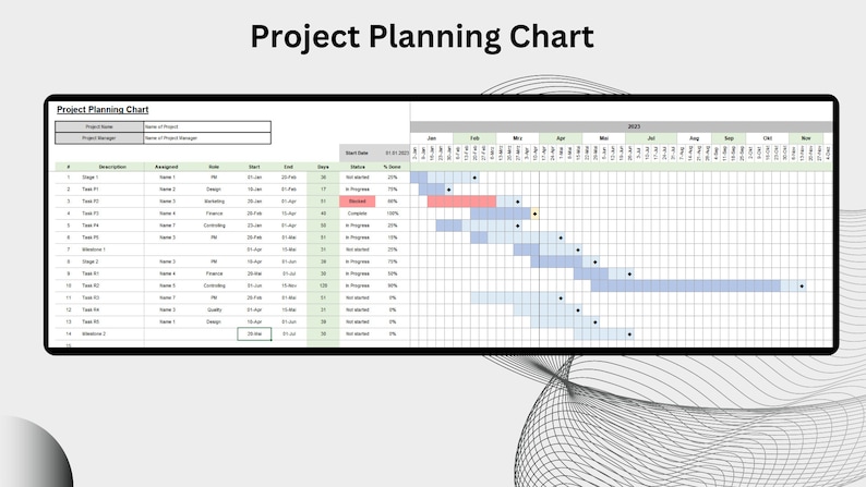 Production Planning Chart | Project Planning Chart | Gantt Charts ...