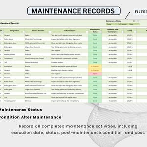 Maintenance Schedule Register Excel Template: Maintenance Planner ...