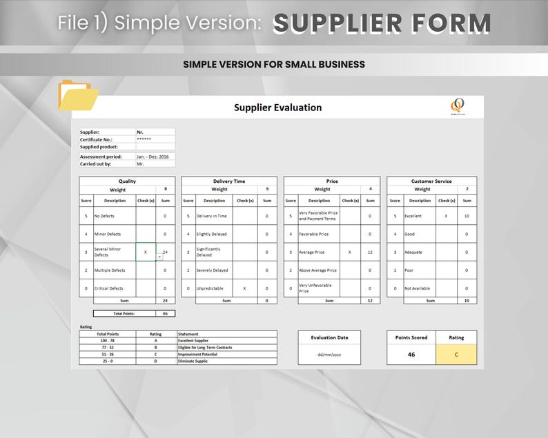 Supplier Evaluation | Supplier Evaluation Toolkit – Comprehensive ...