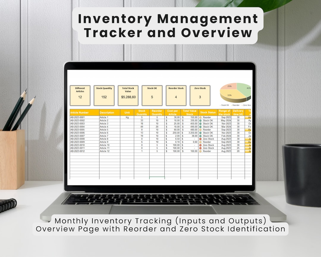 Inventory Management | Stock Trackers | Stock Overview | Excel - Etsy