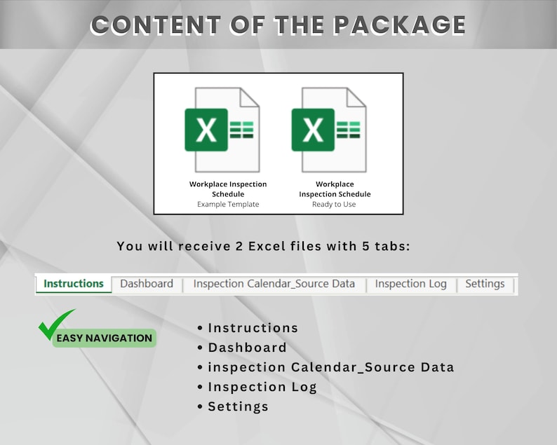 Workplace Inspection Schedule | Health and Safety Template | Excel ...