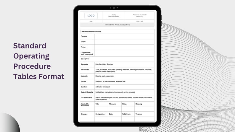 5 Templates | SOP | Standard Operating Procedure | Working Instructions ...