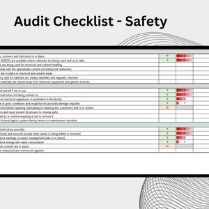 Lean & Safety Audit Checklist | Template | Dashboard | Scoring | Excel ...