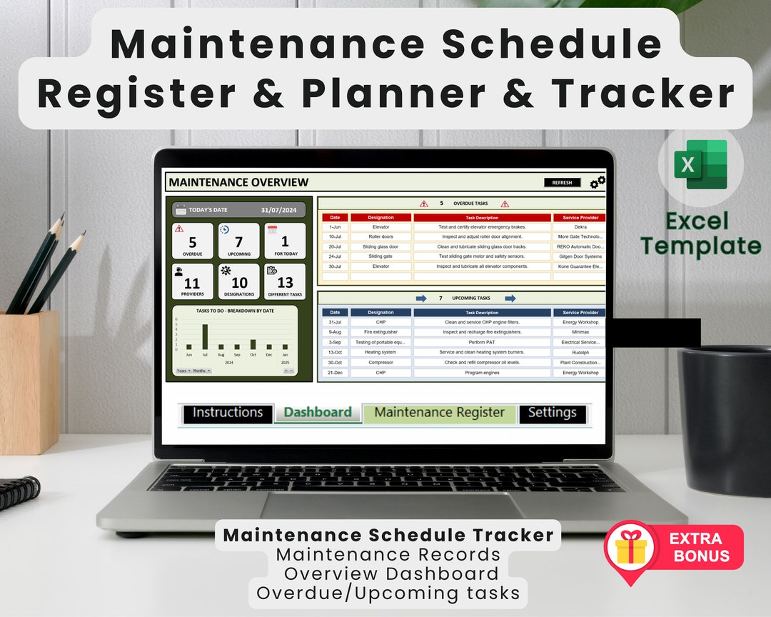 Maintenance Schedule Register Excel Template: Maintenance Planner ...