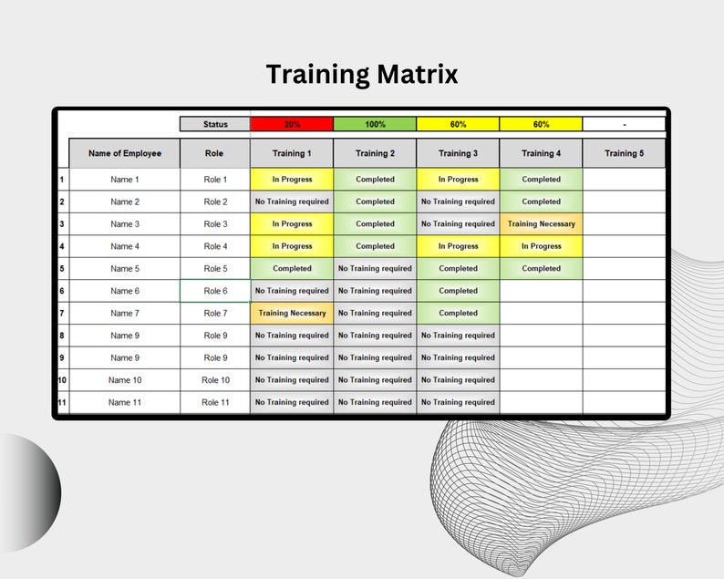 Training Matrix Skill Matrix Register Competencies Leadership Excel - Etsy