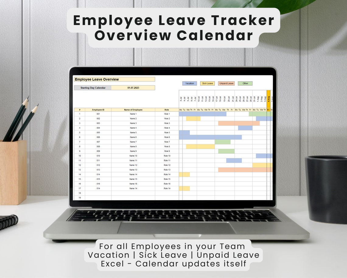 Employee Leaver Tracker | Calendar Overview | Vacation | Sick Leave ...