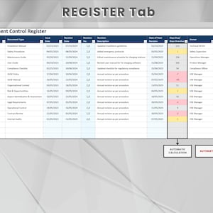 Document Control Register Excel Template With Automated Dashboard ...
