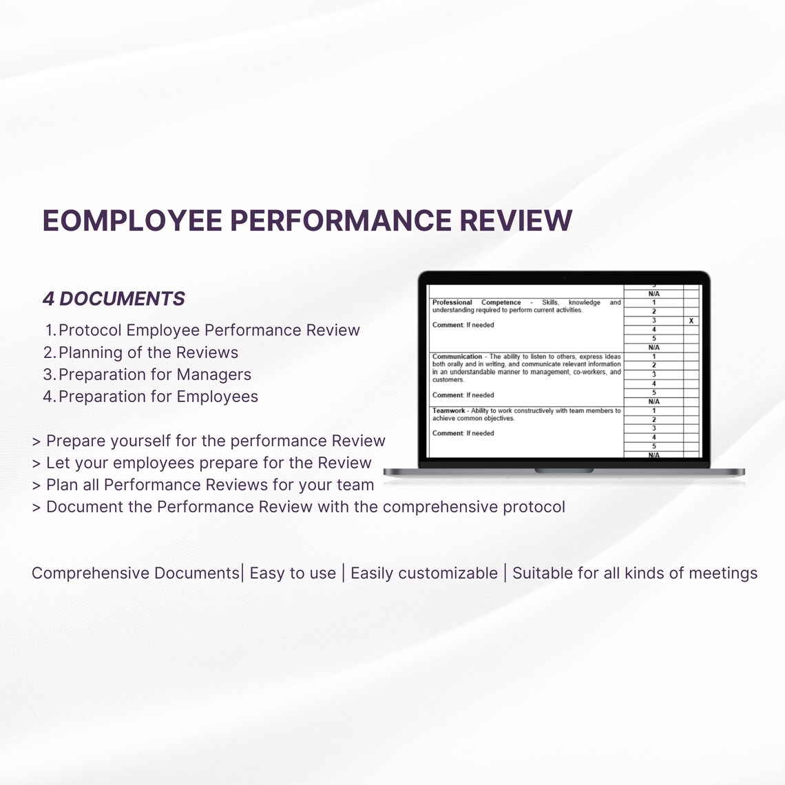 Employee Performance Review | Employee Evaluation Template | Template ...