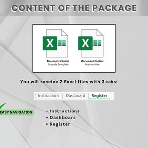 Document Control Register Excel Template With Automated Dashboard ...