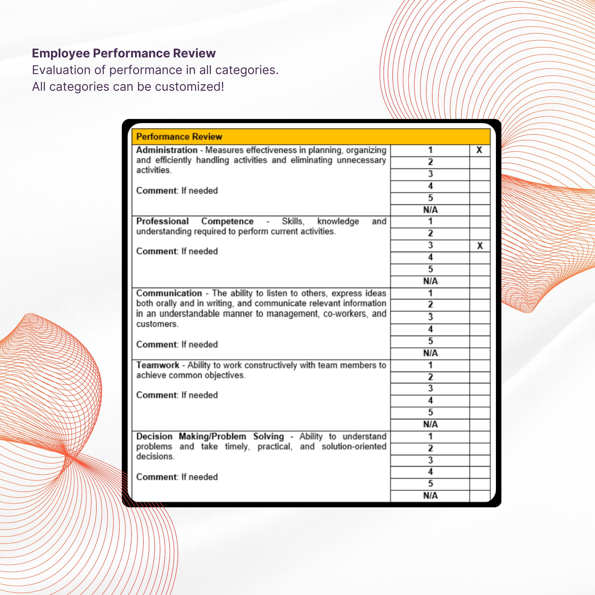 Employee Performance Review | Employee Evaluation Template | Template ...
