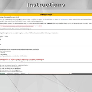 Fire Extinguisher Register | Dashboard | Template | Excel Spreadsheet ...