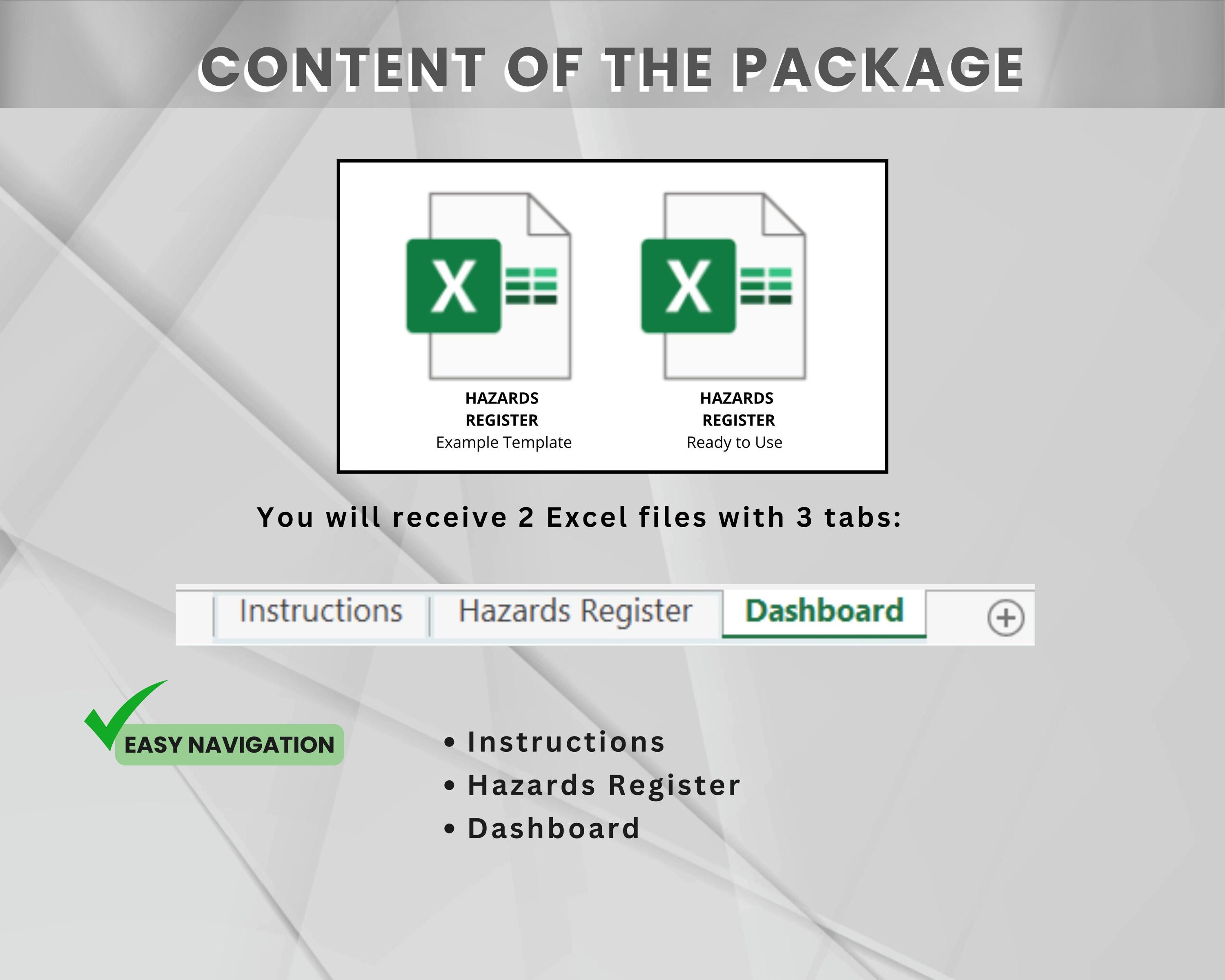 Hazards Register Template | Hazards Tracking Matrix | Workplace Risk ...