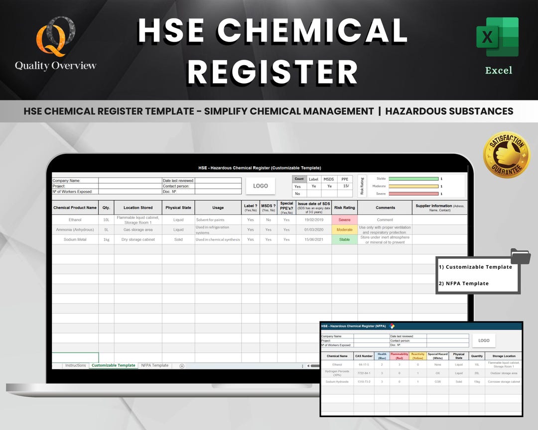 HSE Chemical Register Template | Simplify Chemical Management ...
