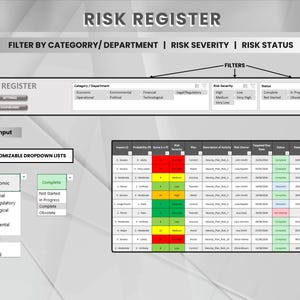 Risk Assessment Spreadsheet | Risk Management Tool |risk Identification ...
