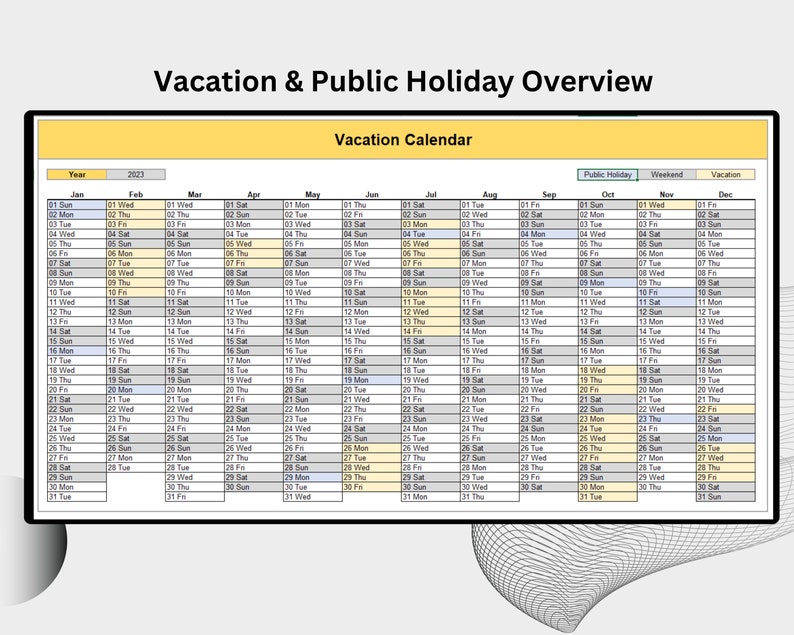 Monthly Employee Time Tracker | Timesheet | Working Hours | Vacation ...