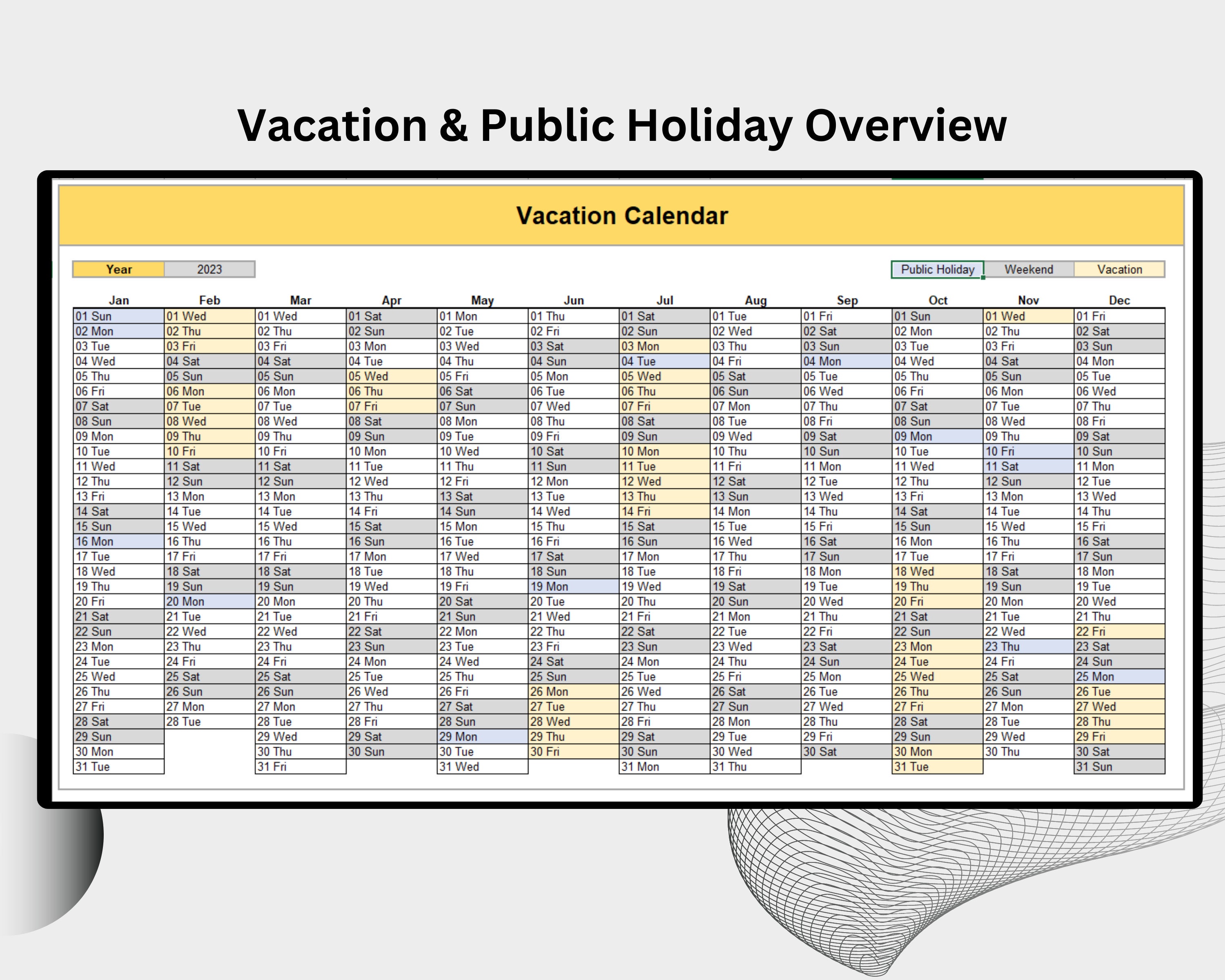 Monthly Employee Time Tracker Time Sheet Working Hours Vacation ...