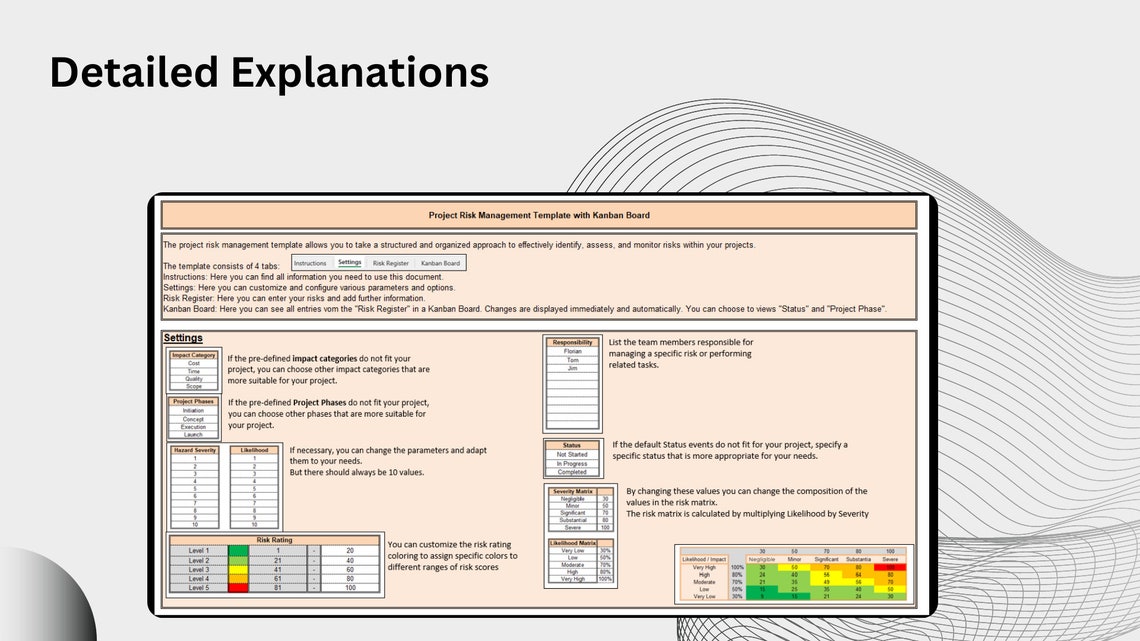 Project Risk Management Kanban Board Risk Matrix Excel Risk Assessment ...