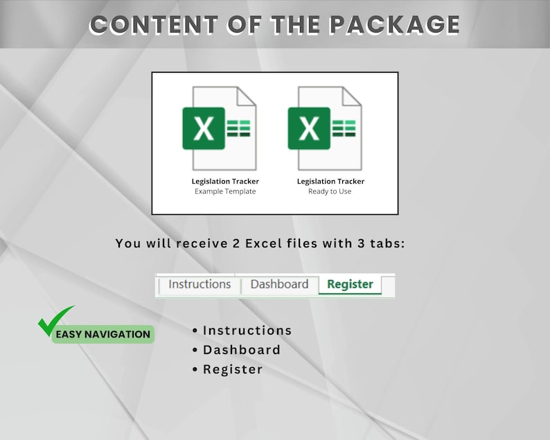 Legislation Tracker Excel Template | Compliance & Permits Monitoring ...