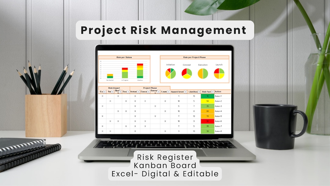 Project Risk Management | Kanban Board | Risk Matrix | Excel | Risk ...