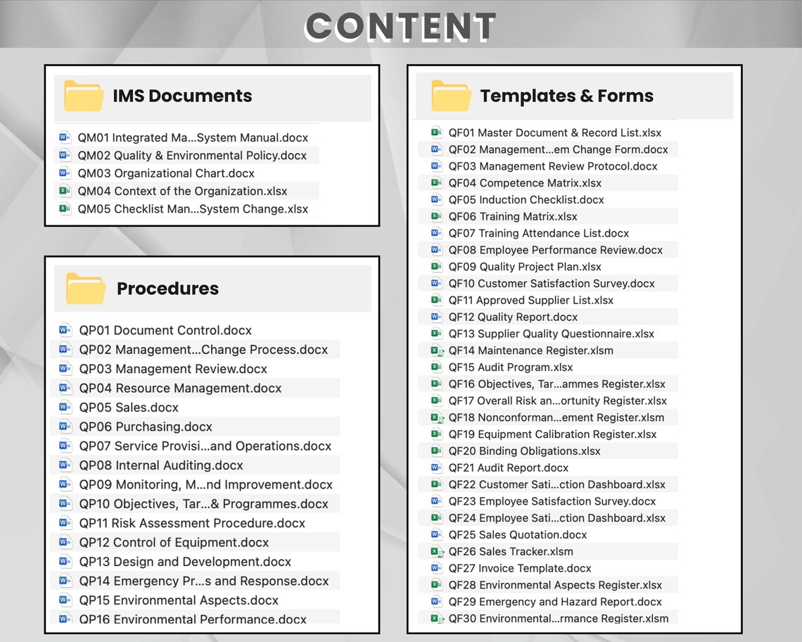 ISO 9001 & ISO 14001 Template Package | Integrated Management System ...