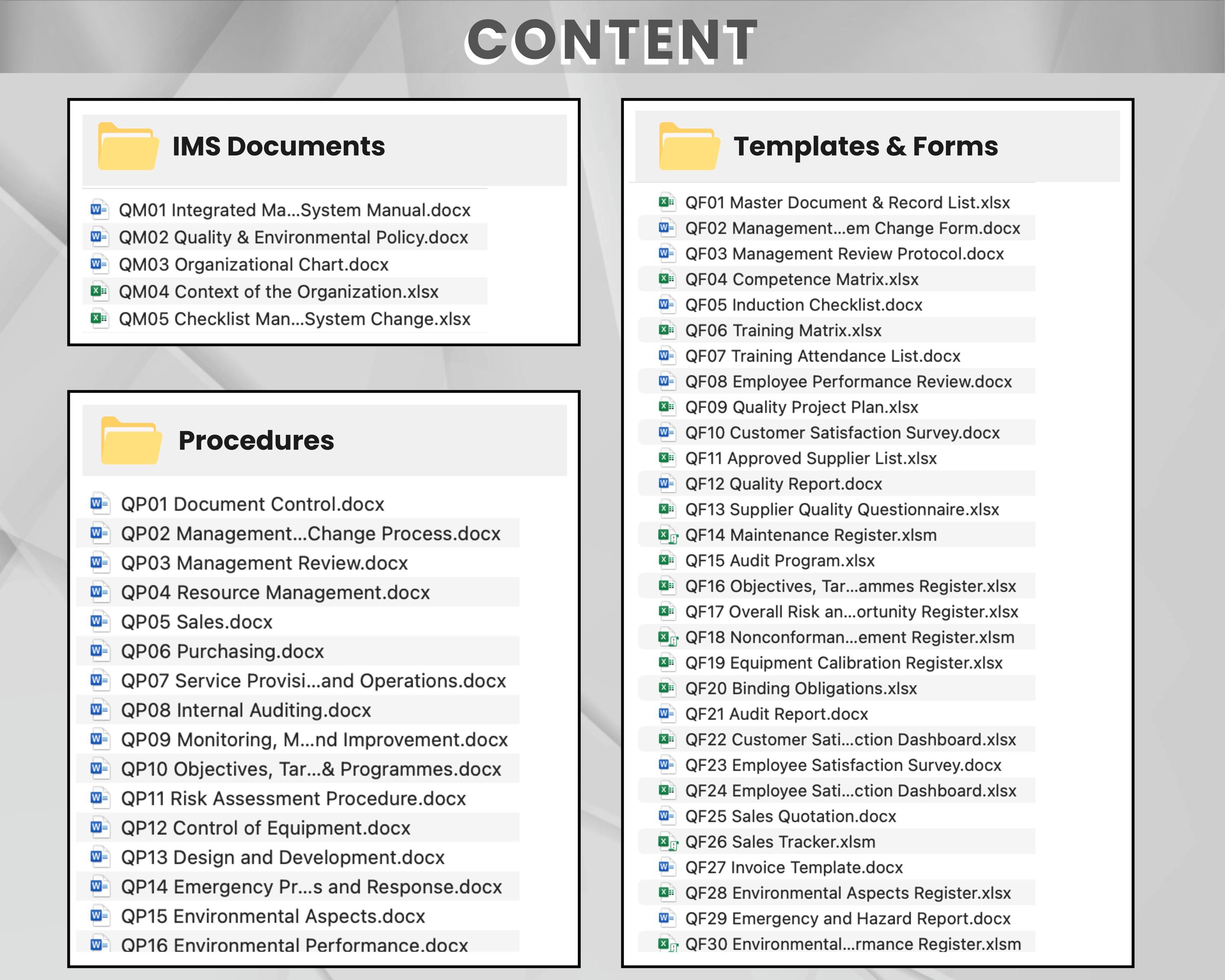 ISO 9001 & ISO 14001 Template Package | Integrated Management System ...