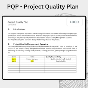 Quality Management for Project Management | Checklist | PQP | PQR - Etsy
