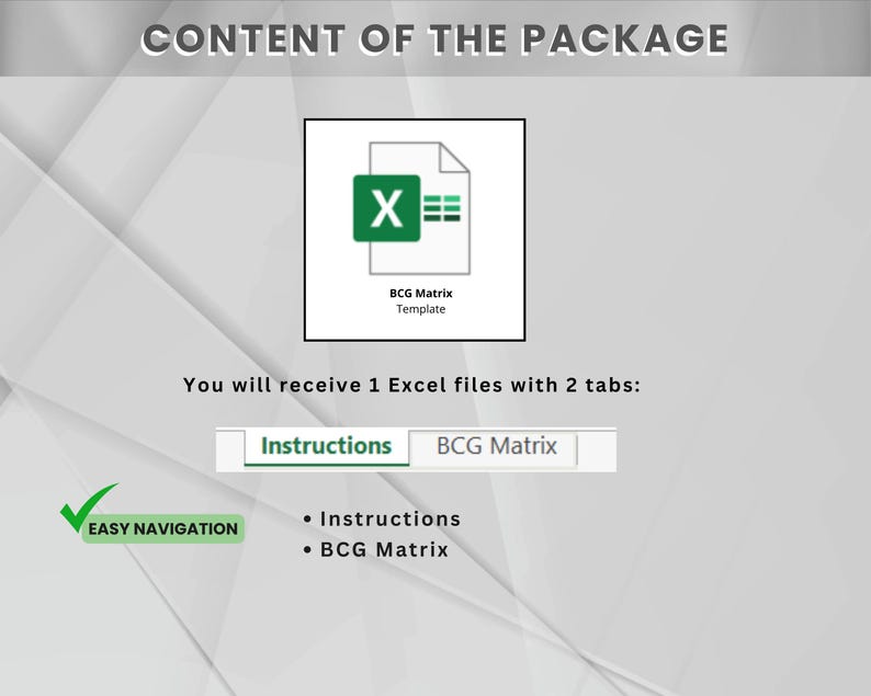 BCG Matrix Excel Template | Strategic Business Analysis Tool | Product ...