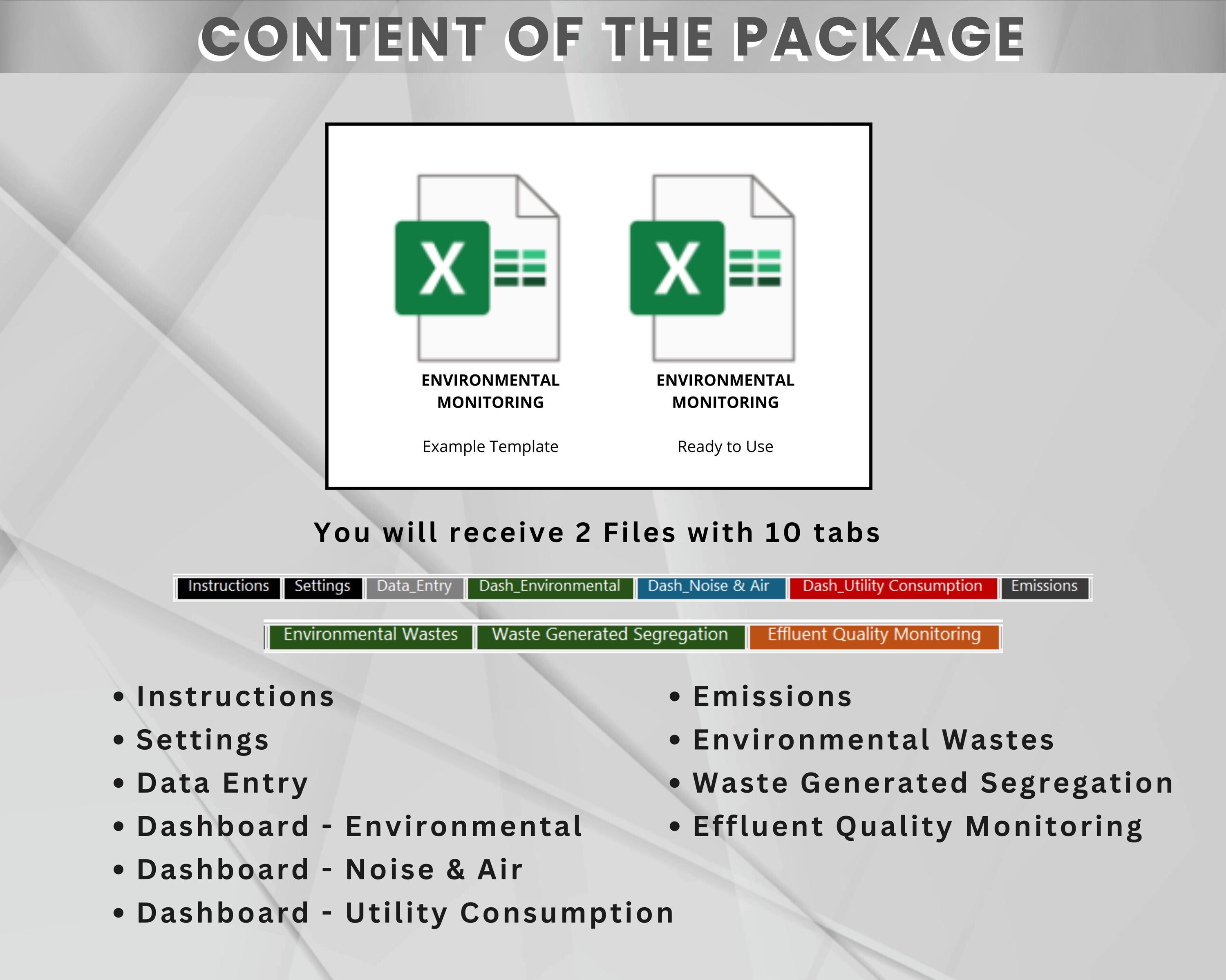 Environmental Monitoring Tool | Environmental Dashboard Excel Template ...