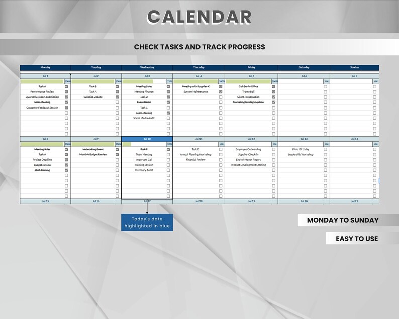 Daily Office Organizer Template for Excel and Google Sheets ...