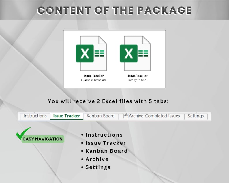 Excel Issue Tracker Template | Project Issue Log | Problem Tracking Spreadsheet | Task Issue ...