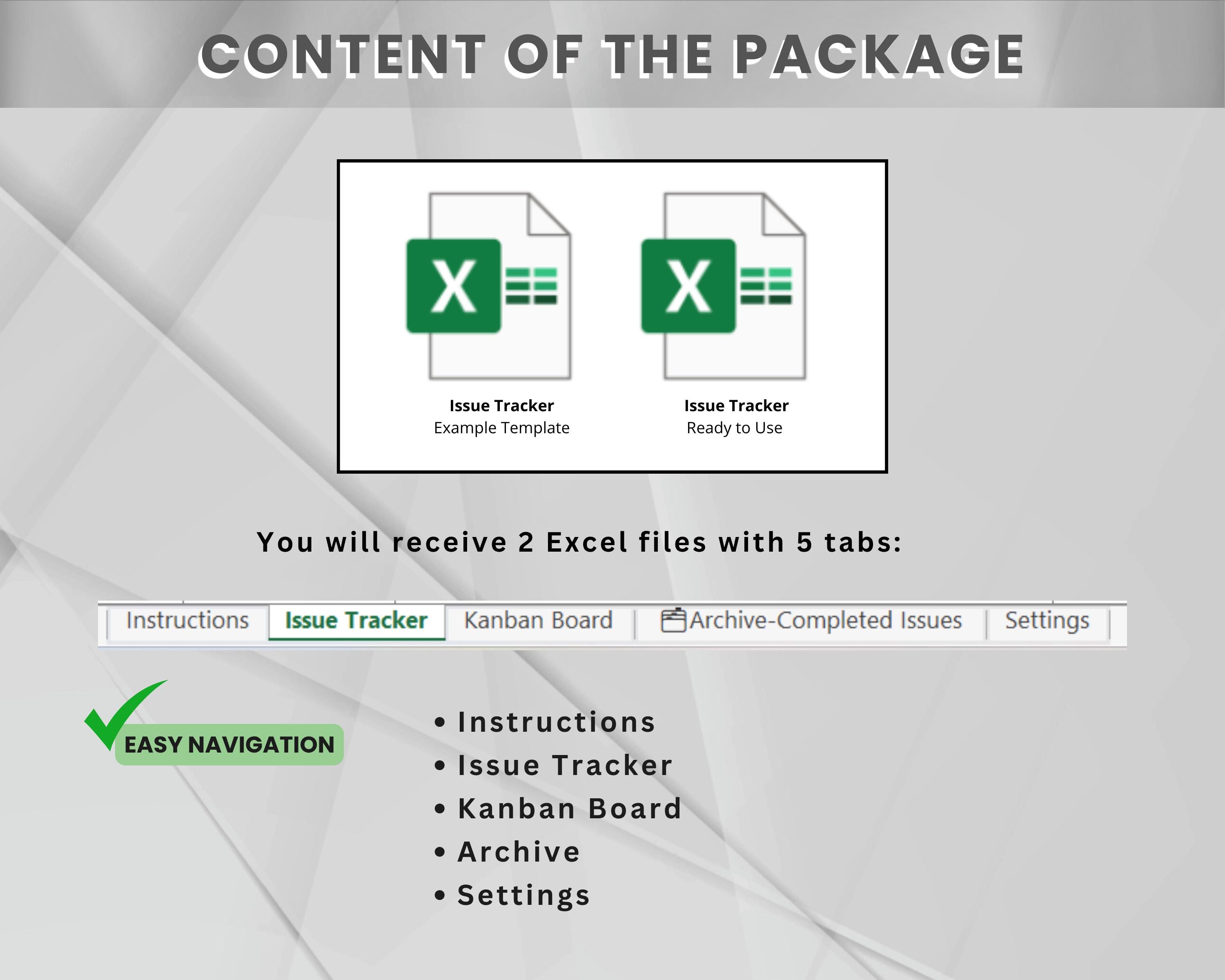Excel Issue Tracker Template | Project Issue Log | Problem Tracking ...