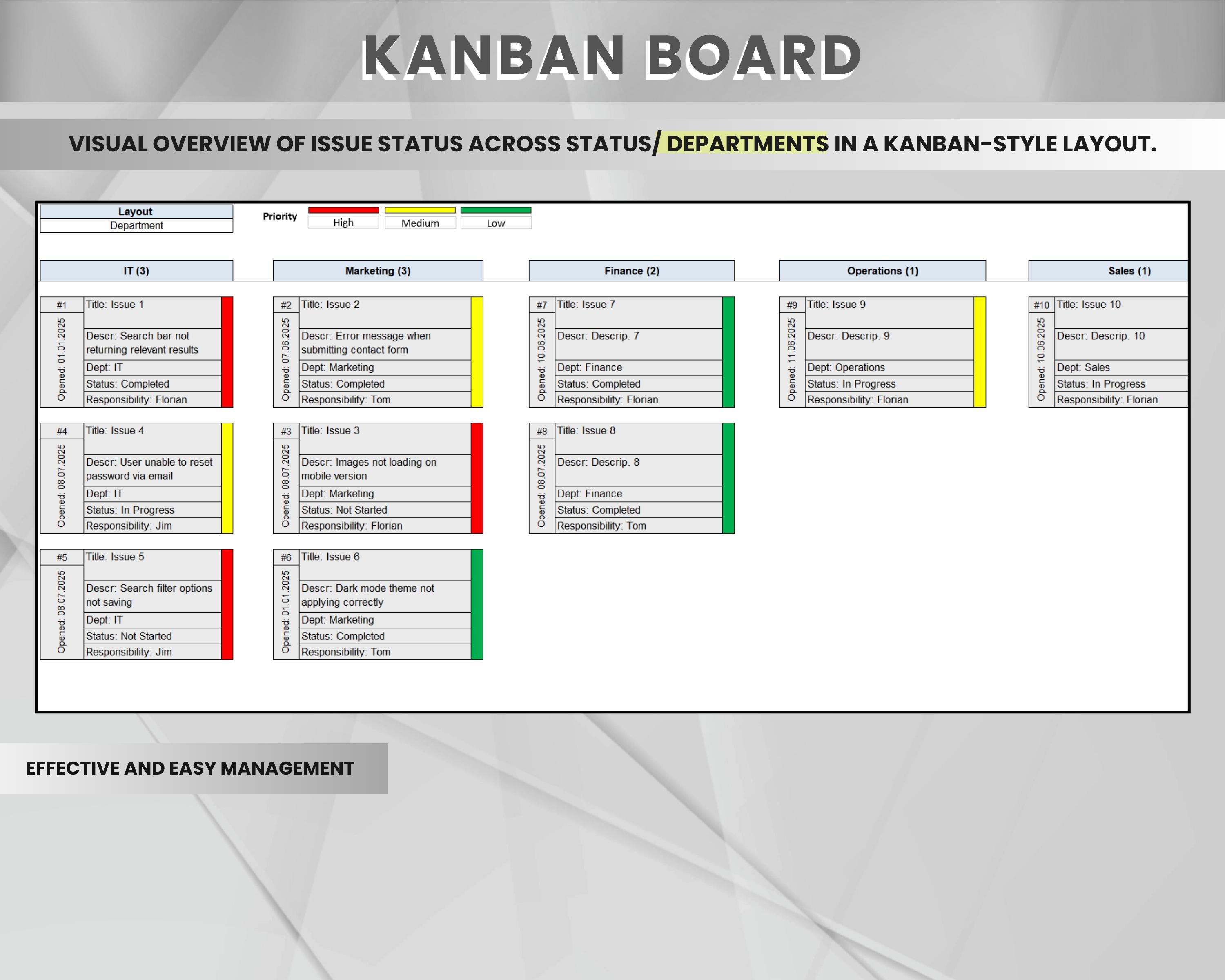Excel Issue Tracker Template | Project Issue Log | Problem Tracking ...