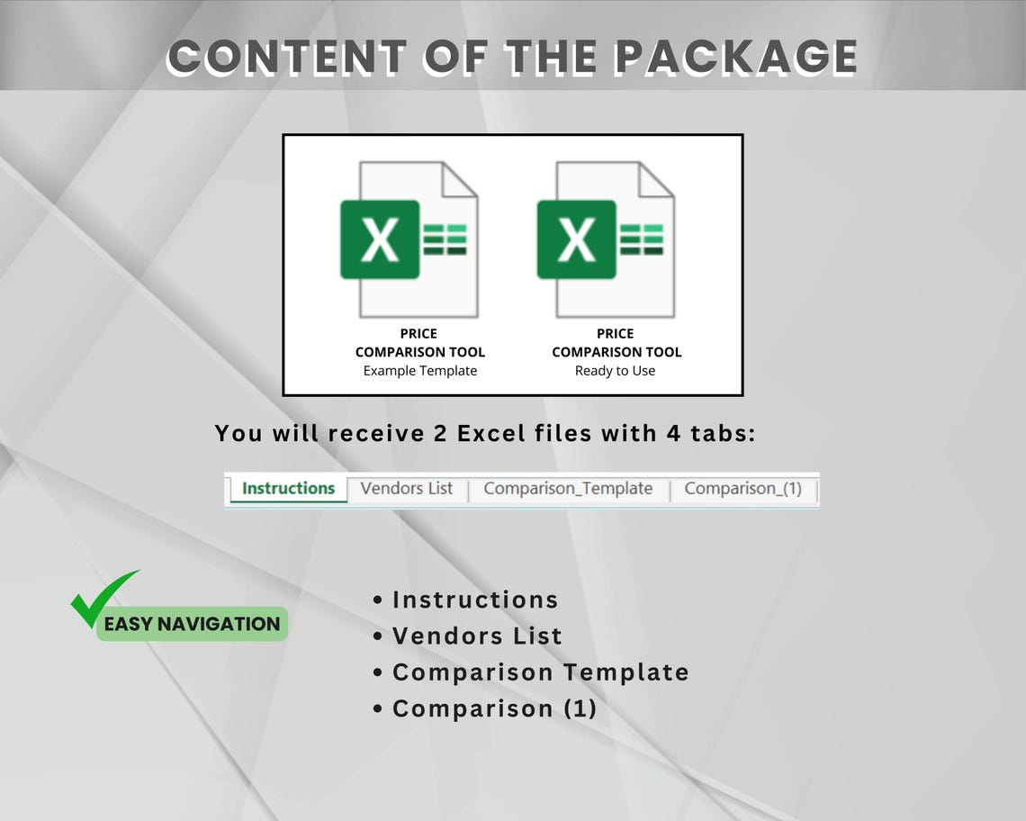 Vendor Price Comparison Excel Template Price Comparison Tracker Tool ...