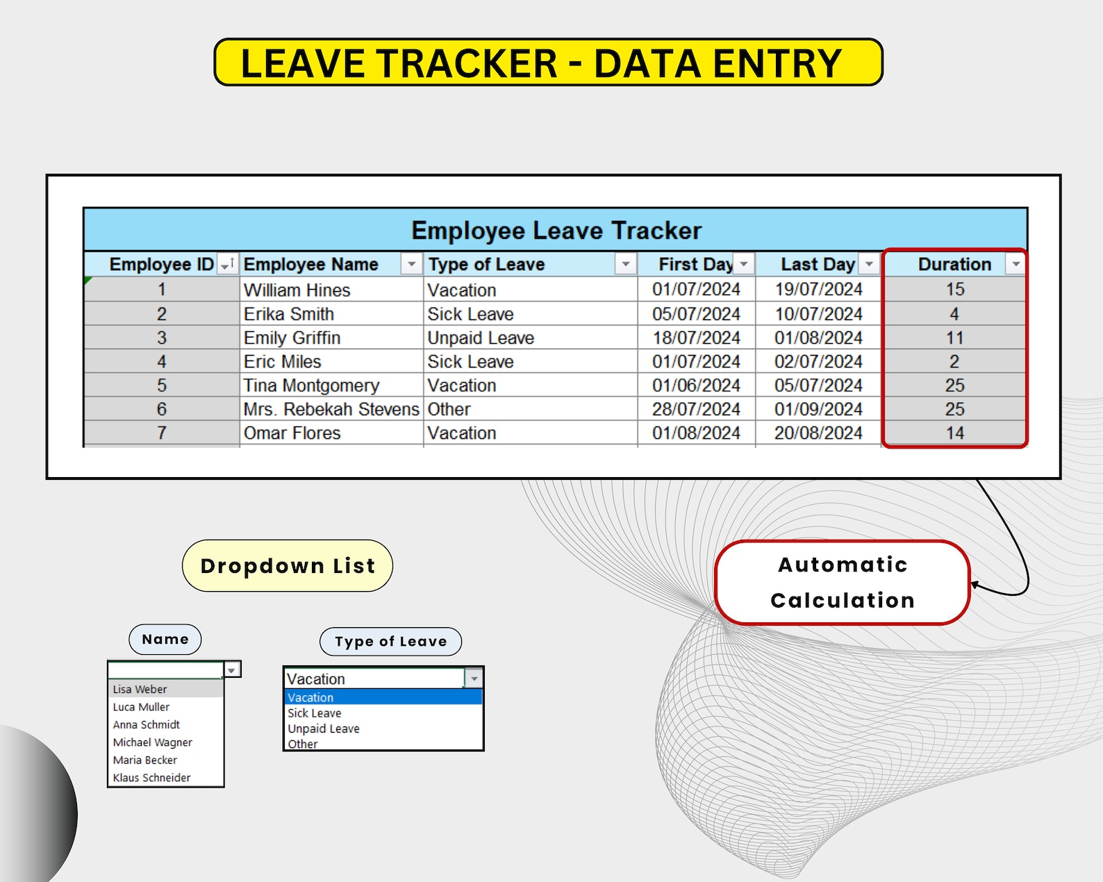 Employee Data Management System Employee Tracker HR Tracker Leave ...