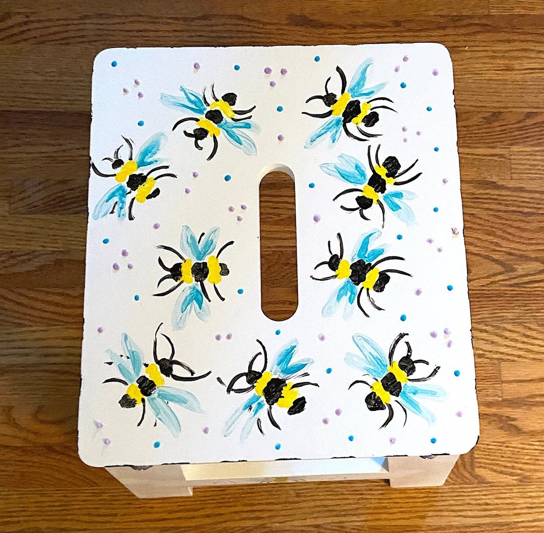 Hand Painted Bee Stool - Etsy