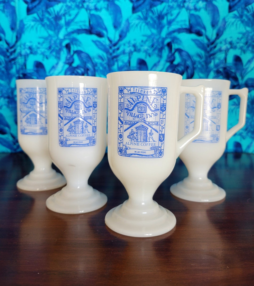 1970s Las Vegas Alpine Village Inn Milk Glass Mugs - Etsy